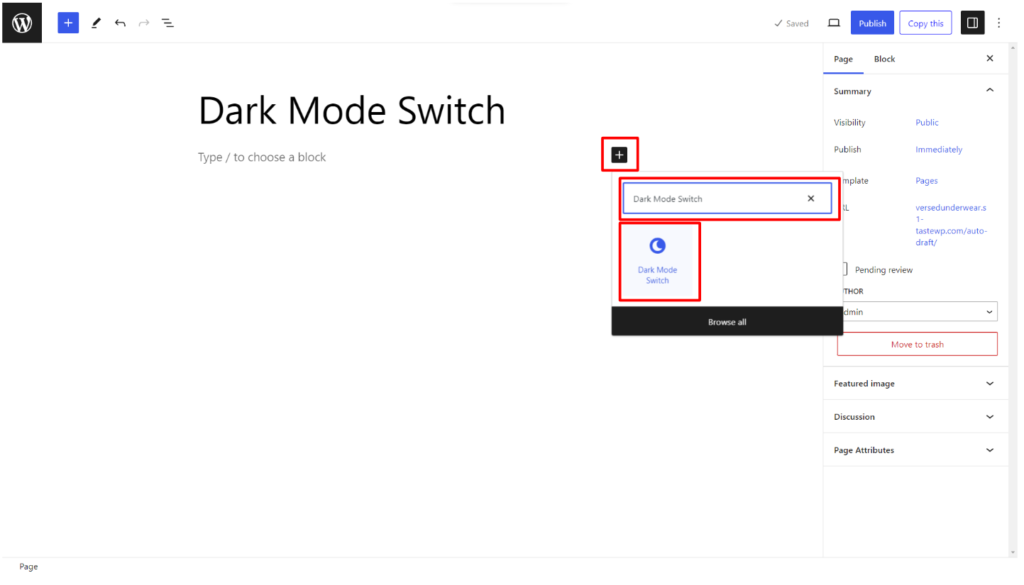 How To Display Dark Mode Switch Using Gutenberg Block Wppool
